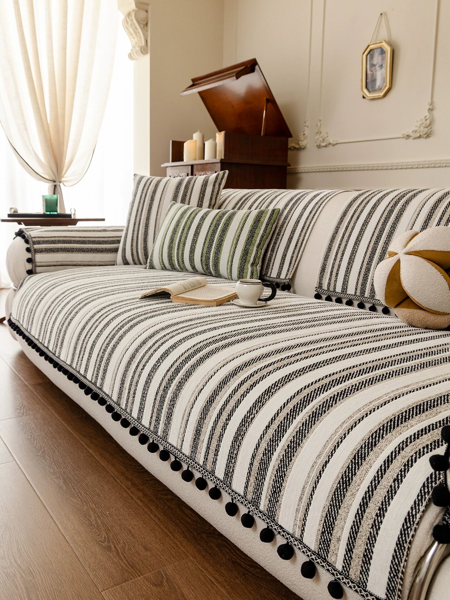 Чехол для дивана Manyue Home: Элитный, из шенилла, для гостиной, защита от царапин кошек, всесезонная модель.