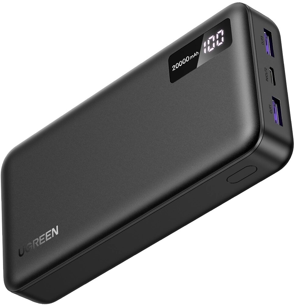 Внешний аккумулятор UGREEN PB312-25683 20000mAh PD 20W Two-way Fast Charging Power Bank Gray
