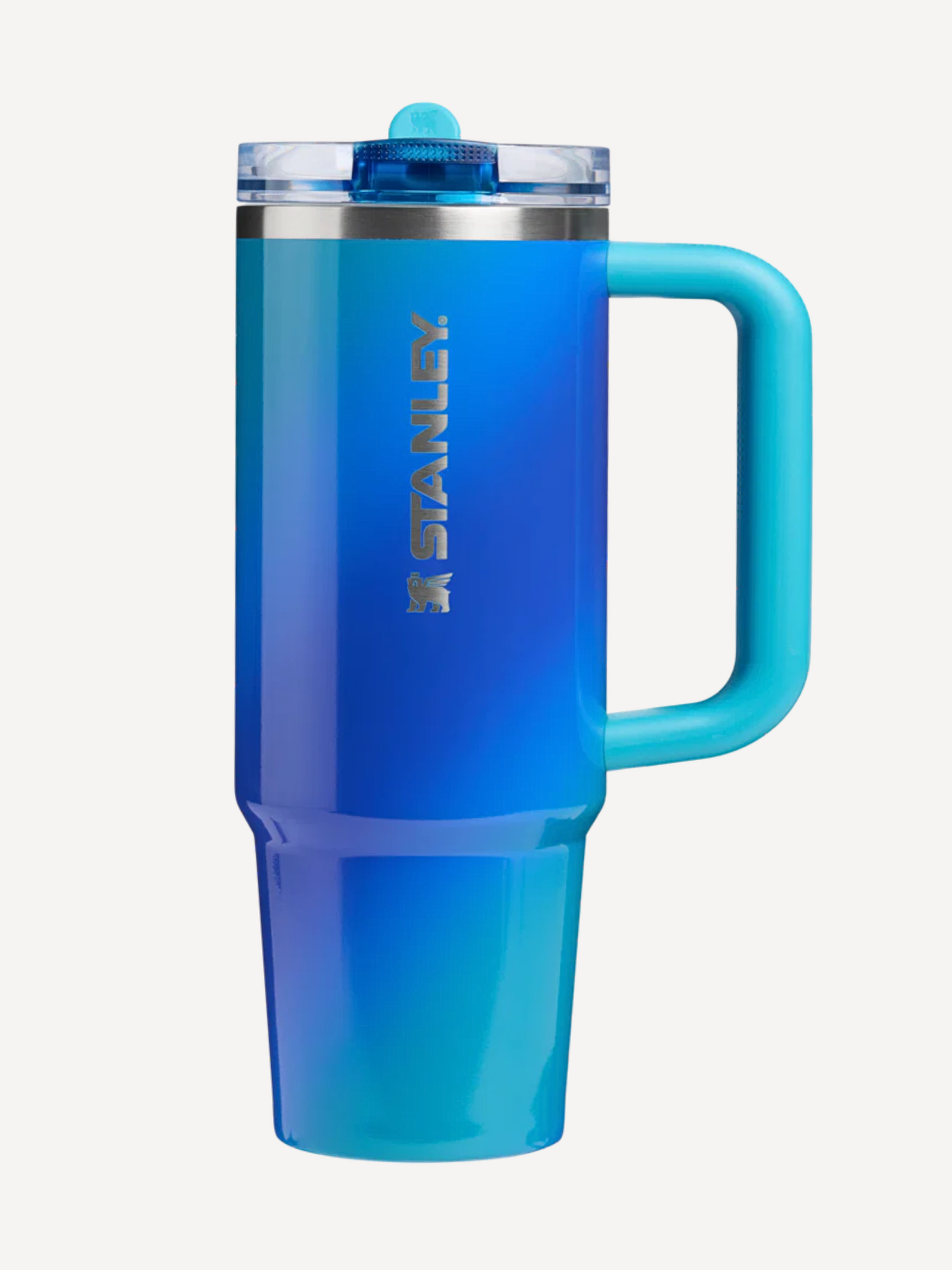 Термокружка Stanley Quencher ProTour Flip Straw 0.89 л (30 oz), с трубочкой, цвет морской волны (Sea Glass Aura), оригинал США