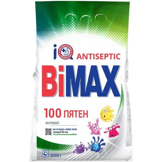 BiMax Стиральный порошок 100 Пятен, автомат, 3 кг.