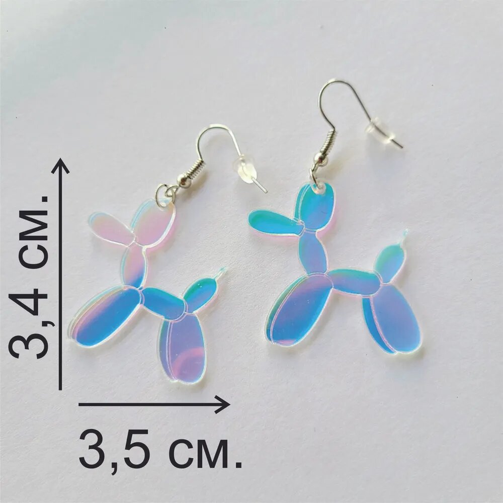 Серьги с подвесками, акрил, мультиколор — фото 1