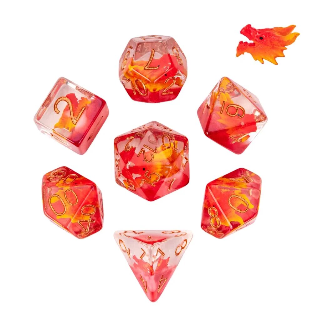 Cusdie 7 SKULL прозрачные кости для ролевых игр Red dragon head