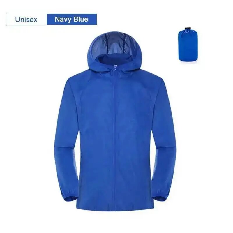 Водонепроницаемая куртка из нейлона для кемпинга Синий, 4XL, Unisex-navy Blue