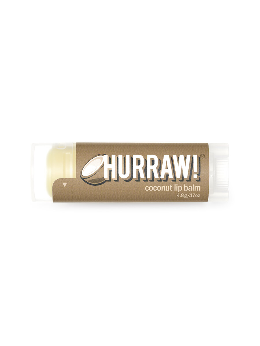 Бальзам для губ Hurraw Coconut Lip Balm, органический, веганский, без парабенов, 4,8 г