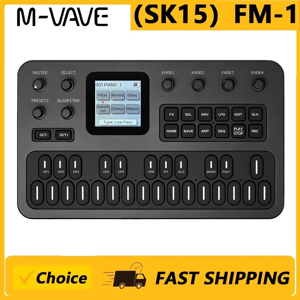 Портативный синтезатор M-VAVE SK15 FM-1