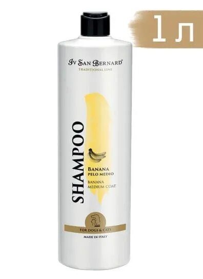 Iv San Bernard Traditional Line Banana Шампунь для шерсти средней длины 1л
