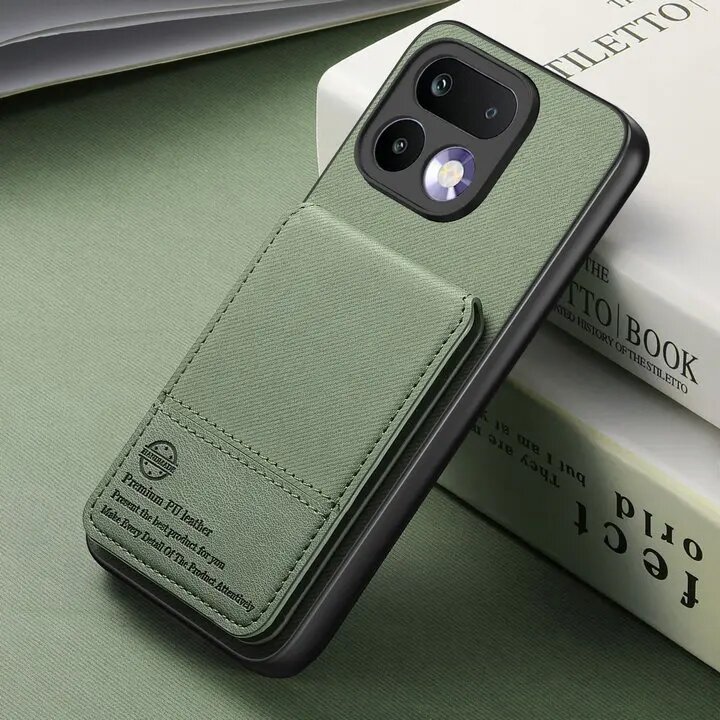Для OPPO Realme 16 Pro Plus 5G RFID кожаный чехол-бумажник для Зеленый, зеленый, Realme 16 Pro Plus