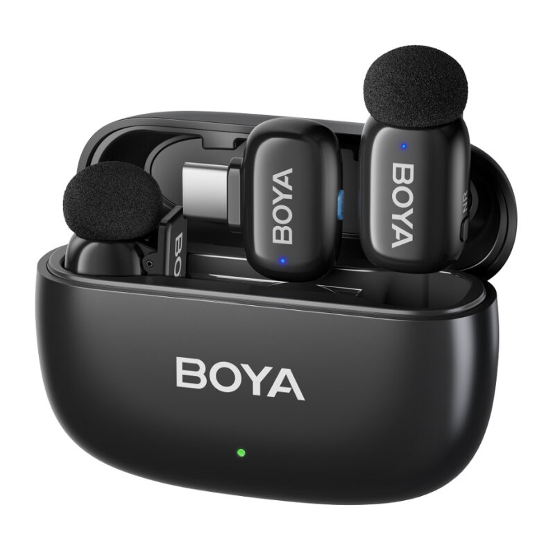 BOYA MINI 2-02 Ультракомпактная двухканальная радиосистема с разъемом USB-C и с зарядным кейсом