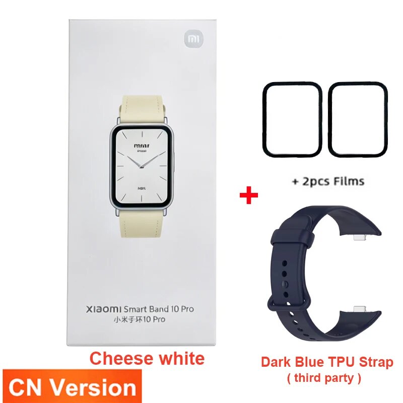 Xiaomi Smart Band 10 Pro Белый, add darkblue strap