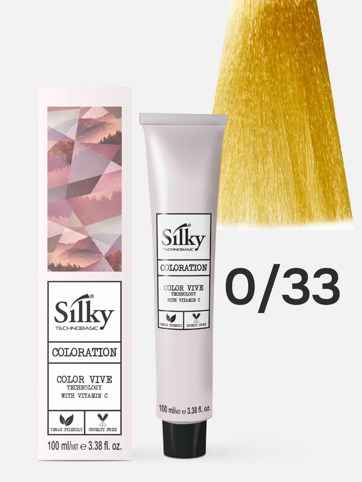 Крем - краска для волос профессиональная Silky Color Vive/Ultralift 033 Усилитель Желтый, 100 мл