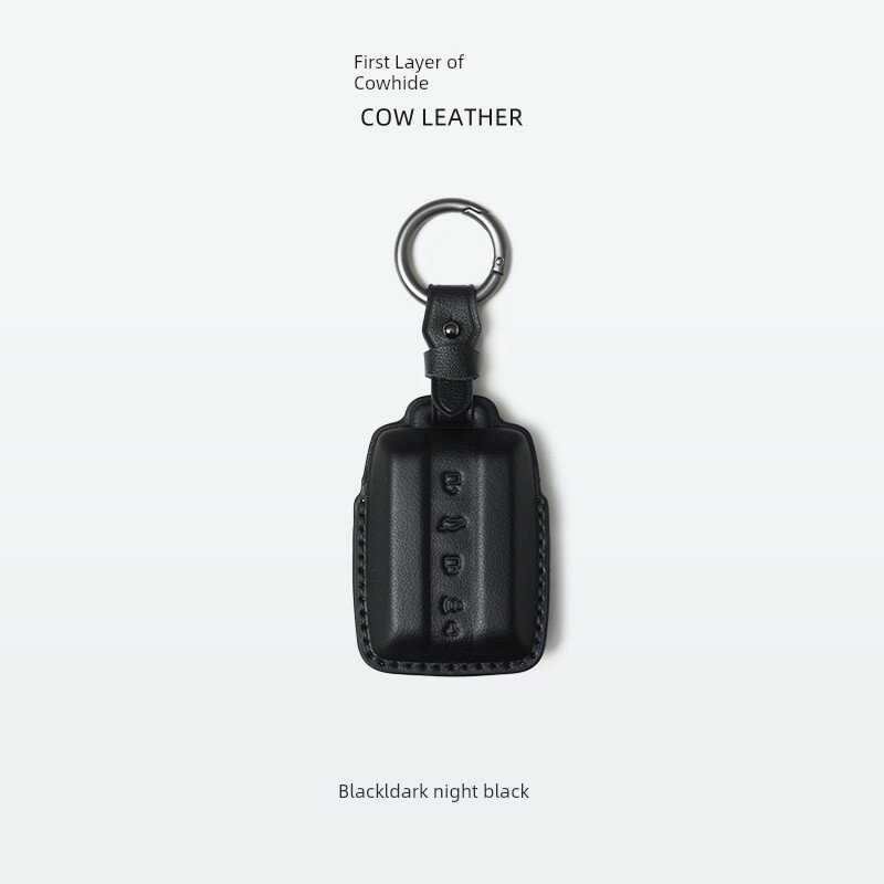 Премиальный кожаный держатель ключей с металлическим кольцом для Tank 300/400/500 — Темно-черный