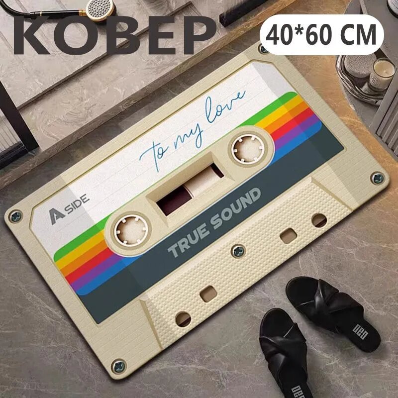 Коврик 40x60 см художественная печать разноцветный