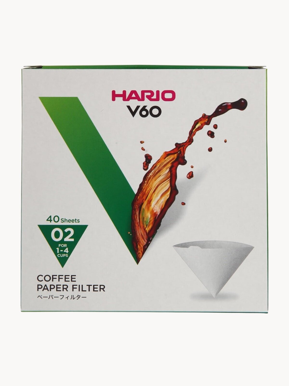 Фильтры для кофе HARIO V60 02 бумажные белые, 40 шт - профессиональная фильтрация для идеального pour over