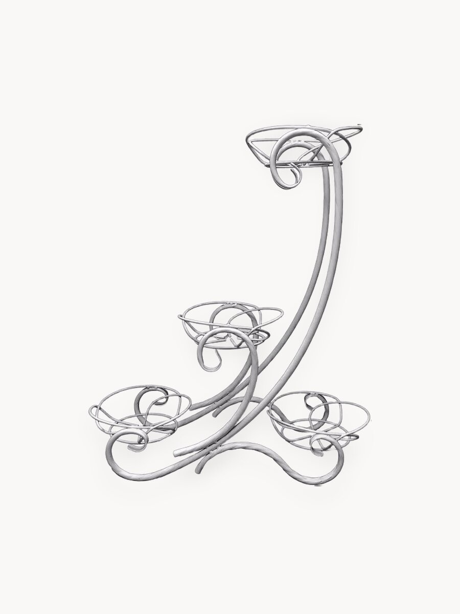 Подставка под цветы М-МАХ "Лилия Мини", белая, настольная на 4 горшка