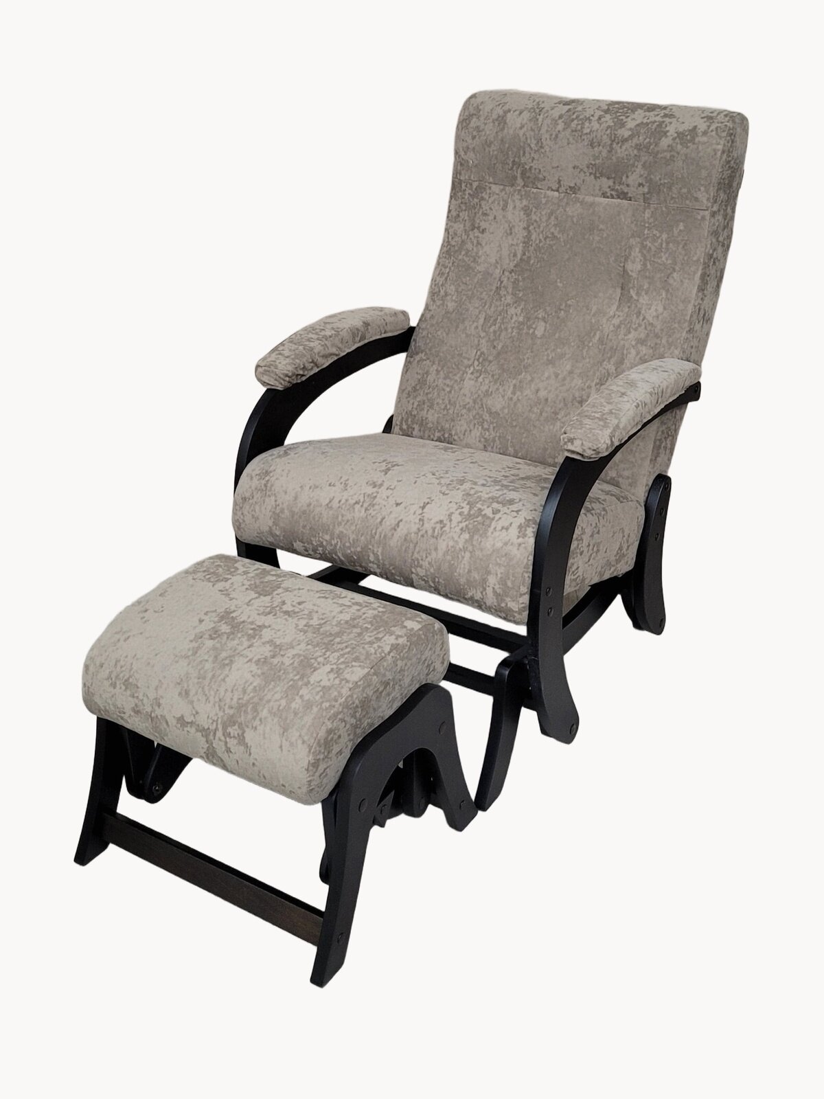 Кресло-качалка "Комфорт" Wood Space с пуфом-качалкой, для отдыха и кормления, с мягкими накладками на подлокотники