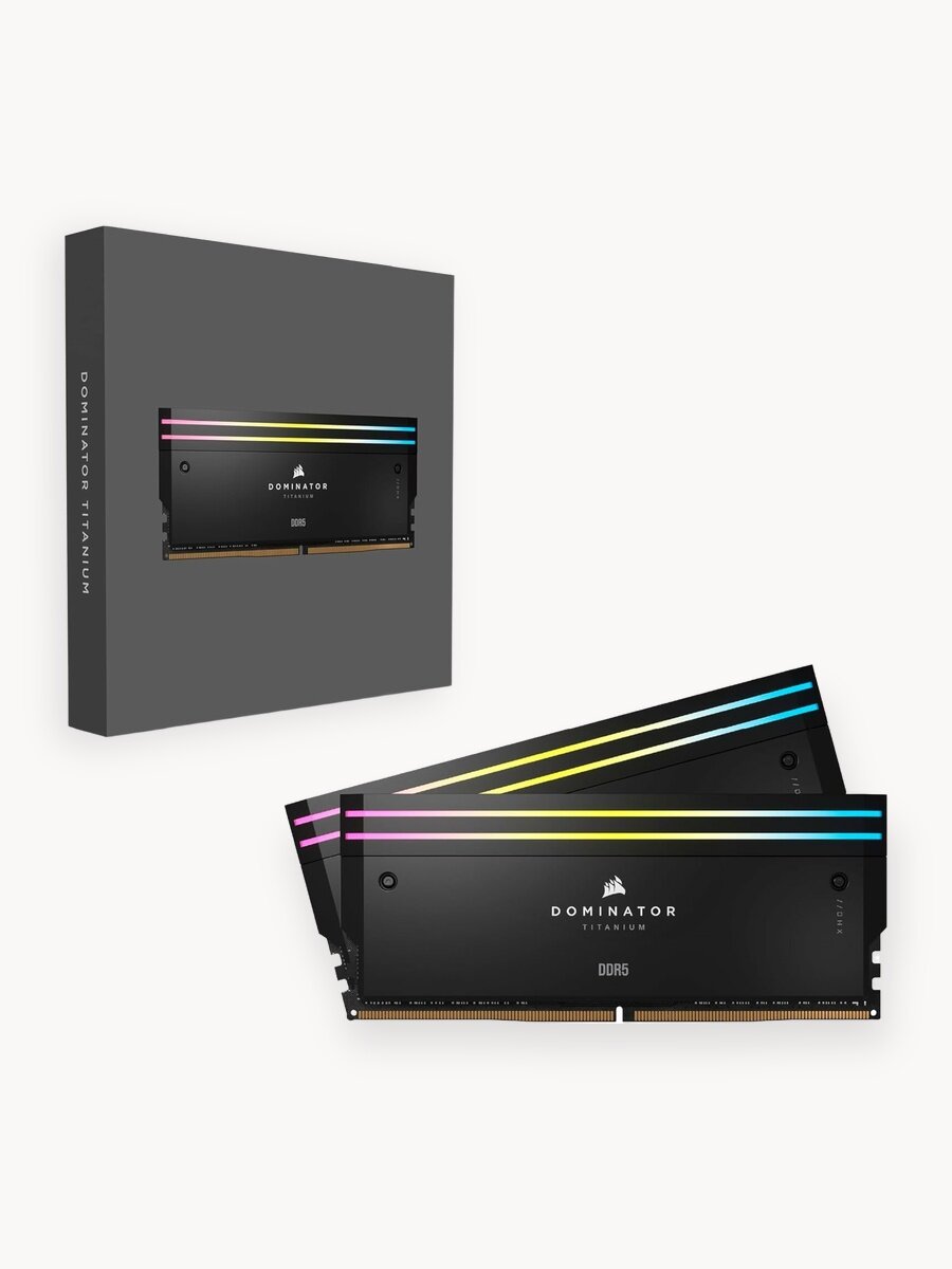 Оперативная память CORSAIR DOMINATOR TITANIUM RGB 48 ГБ (2×24 ГБ) DDR5 8000MT/s CL38, XMP, Black