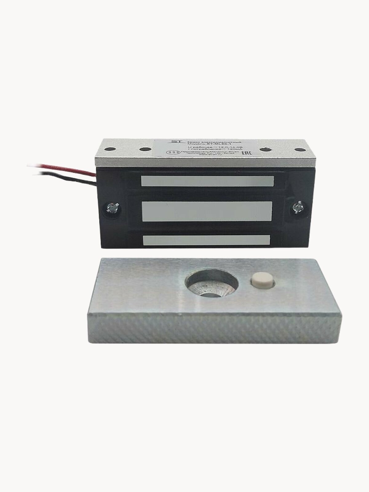 Замок электромагнитный для внутренней установки ST-ML60-1 (миниатюрный) для легких дверей, сейфов, потайных дверей, шкафов