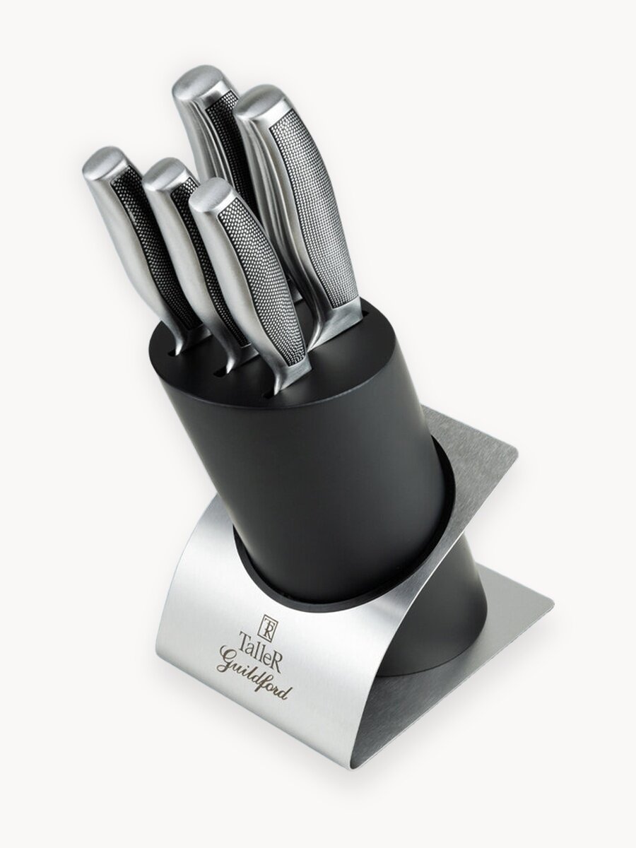 Набор ножей с подставкой TalleR TR-22004 Гилфорд, 5 шт острые