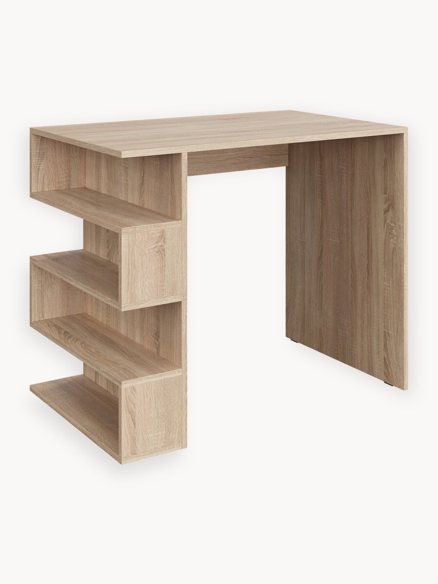 Штерн (STERN) стол письменный Т-12, 90 х 73,9 х 56 см, 3 полки, ЛДСП, Дуб Сонома