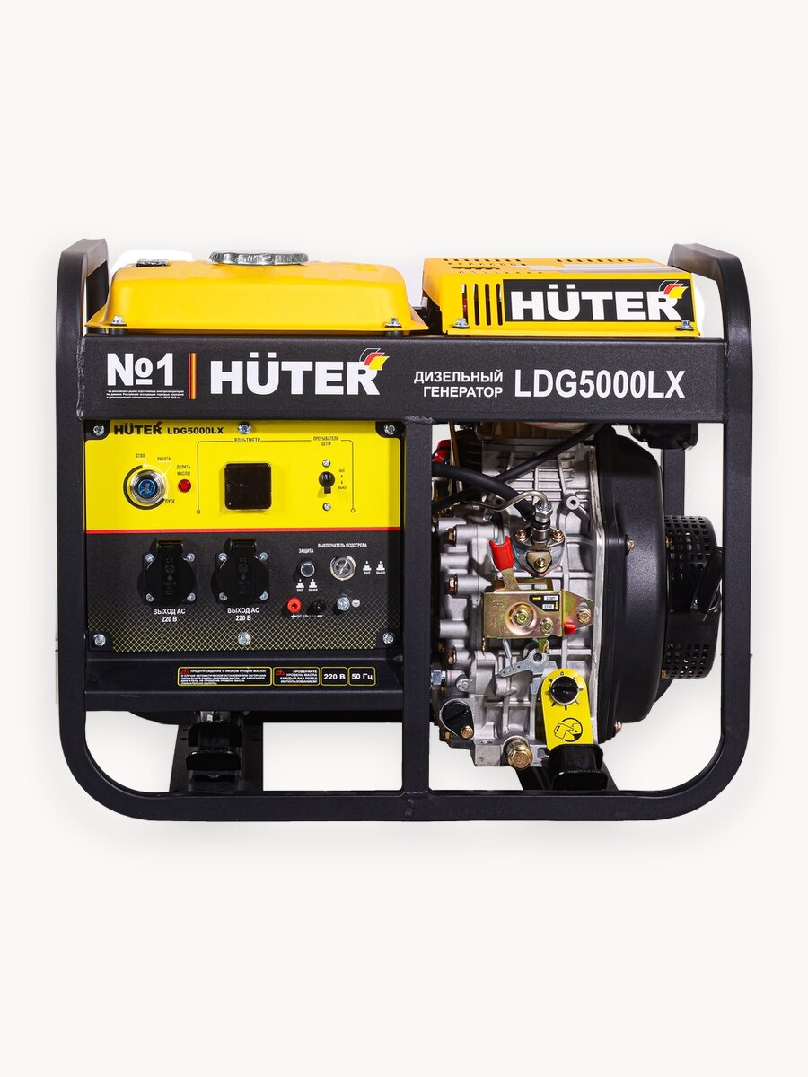 Дизельный генератор, Huter LDG 5000LX, 3.3 кВт, электростартер