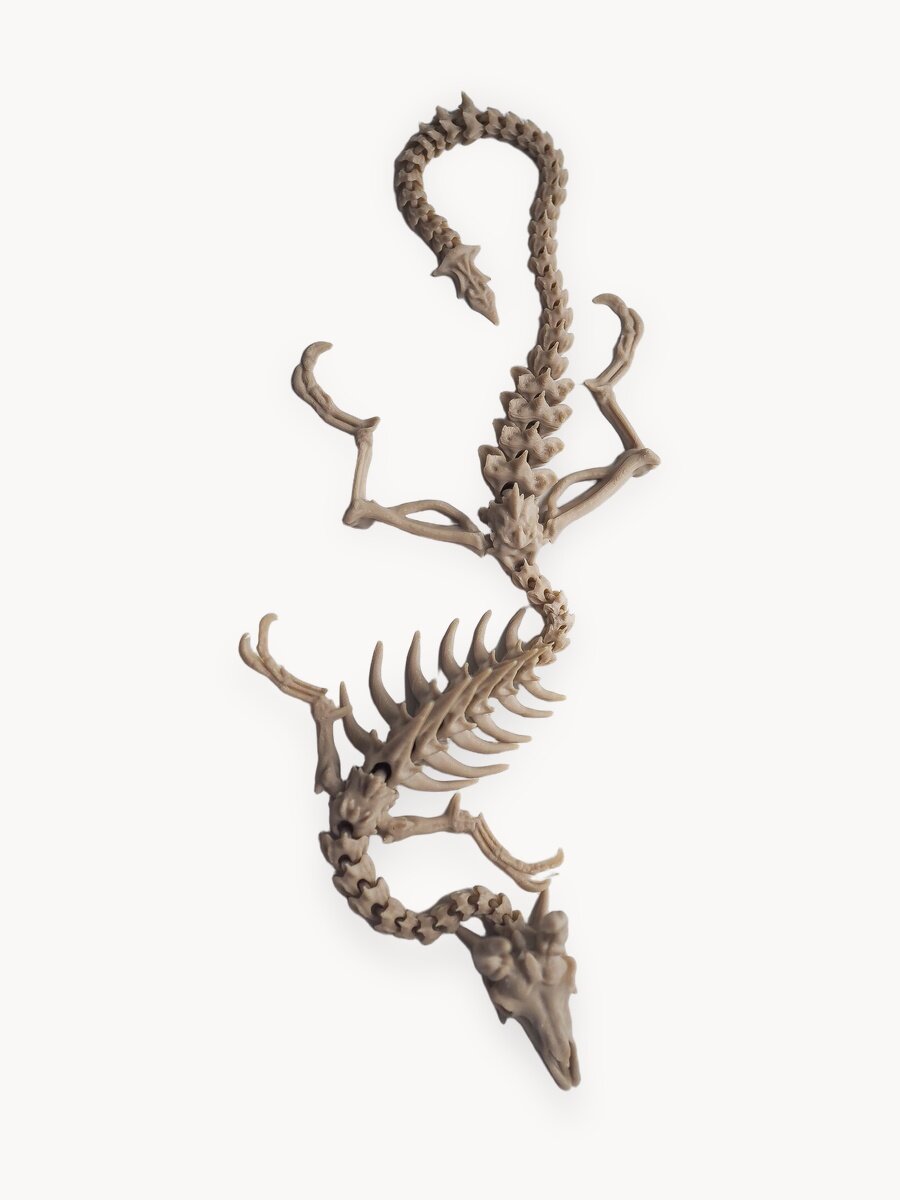 Фигурка "Подвижный Дракон Скелет", шарнирная, 3D, 58 см, пластик, экологичный материал