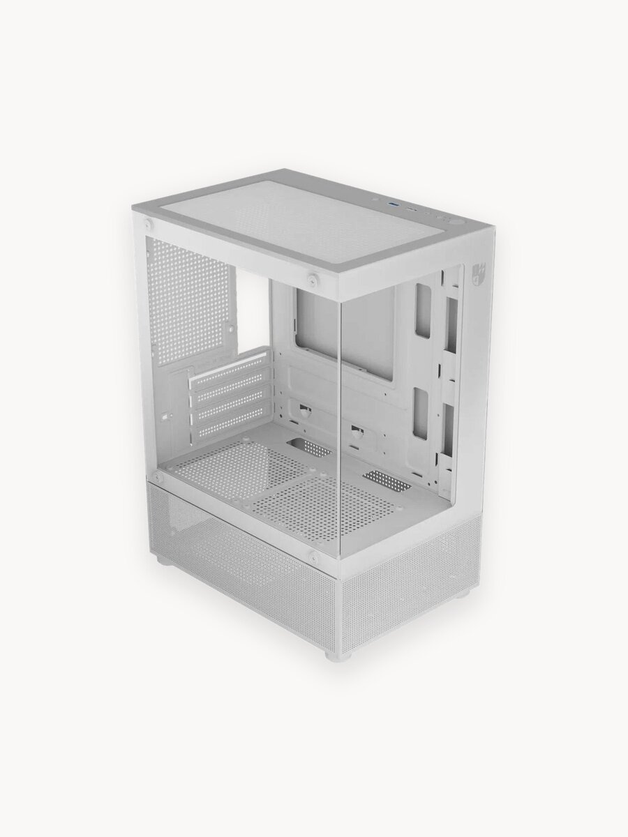 Корпус Invader Q4S + закаленное стекло, Micro-ATX, Mini-ITX, белый