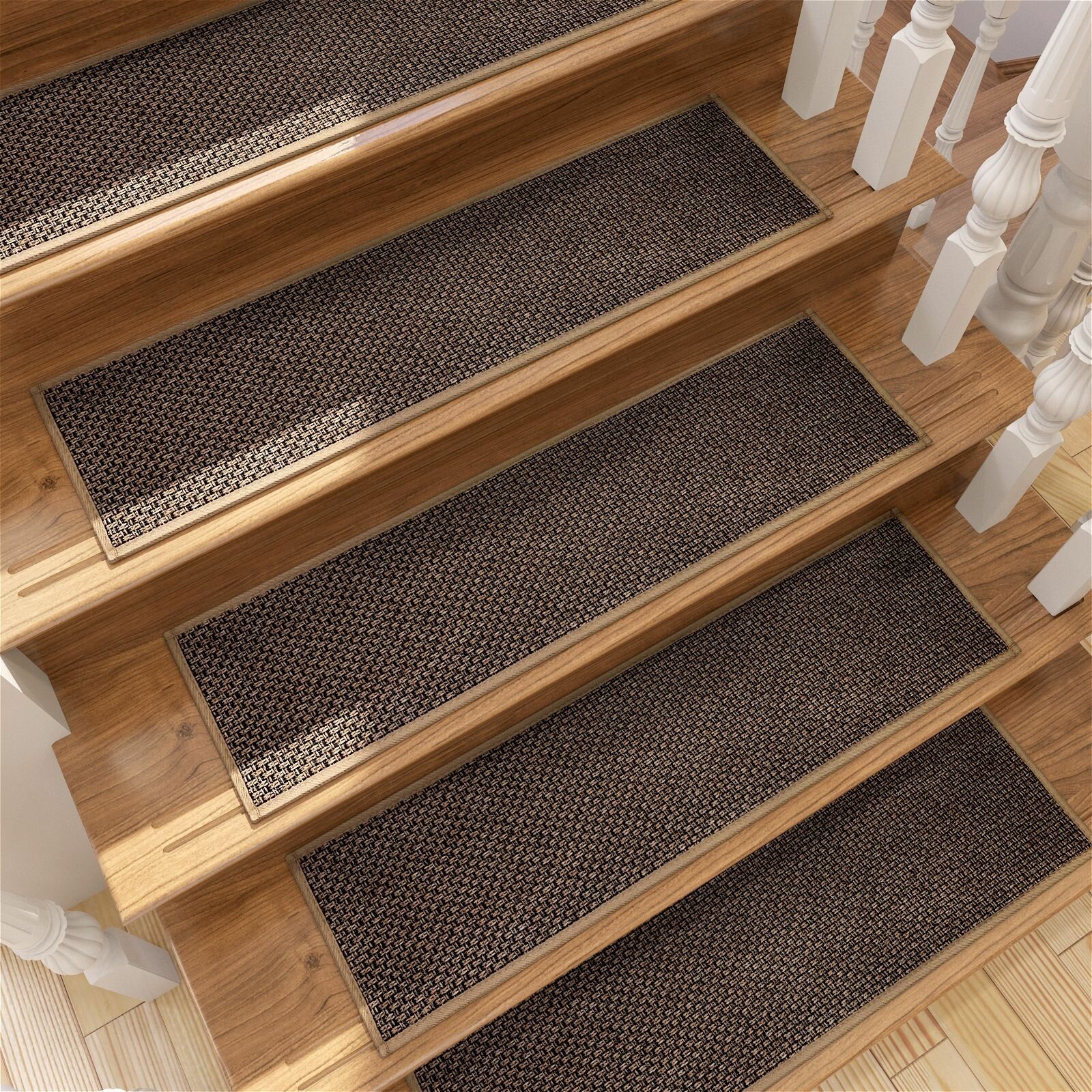 Коврики для лестниц, имитирующие льняные вязаные покрытия, резиновые противоскользящие коврики, шумопоглощающие напольные покрытия.