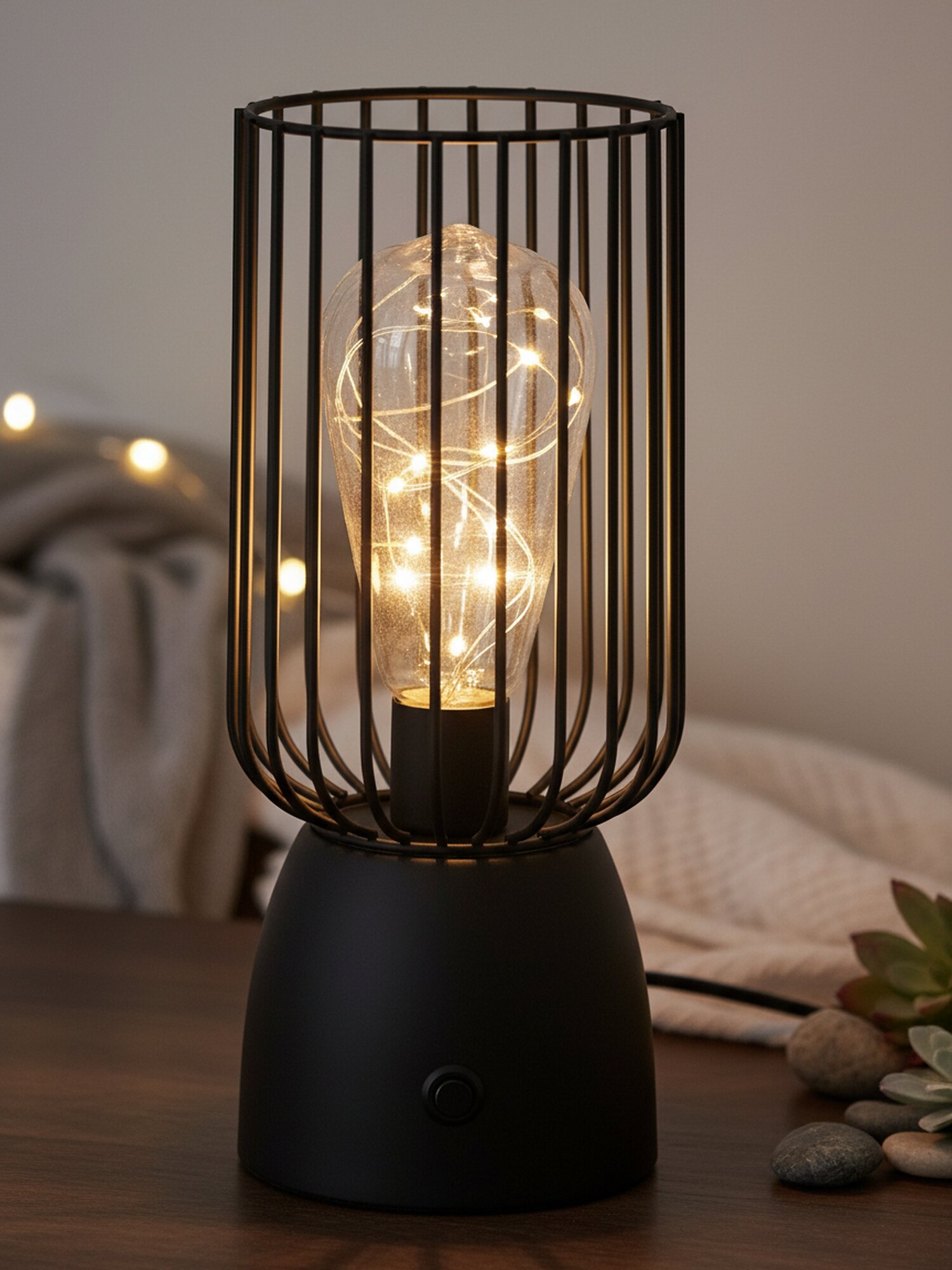 Фонарь декоративный Торшер 11х11х24.5 см, черный интерьерный светильник на батарейках для дома и праздника Y4-11346