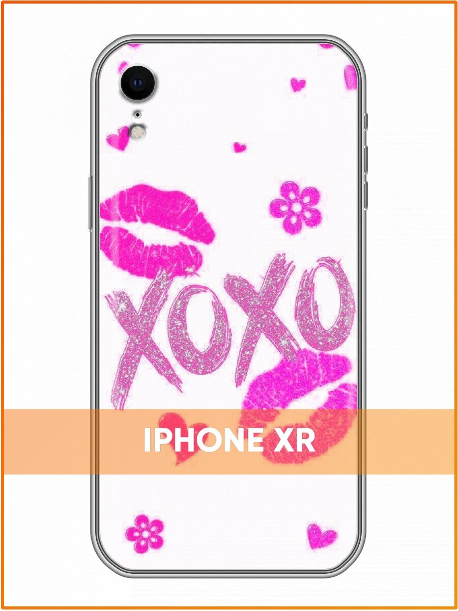 Чехол для Iphone Xr с принтом XOXO в стиле Y2k (Айфон Xr)
