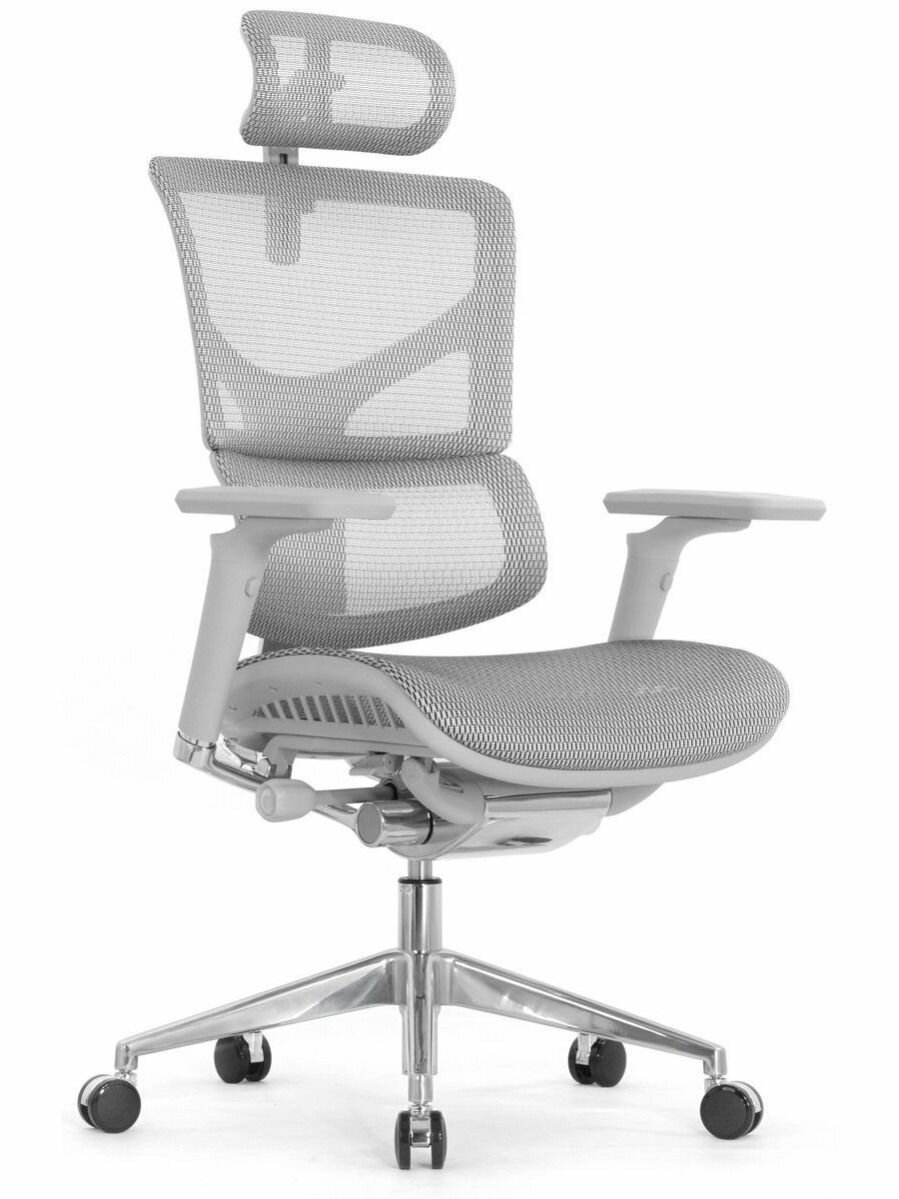 Эргономичное офисное кресло FALTO Expert 2 Sail HSAM 01-G NEW (сетка белая, каркас серый), арт. HSAM01-NG-W-6D