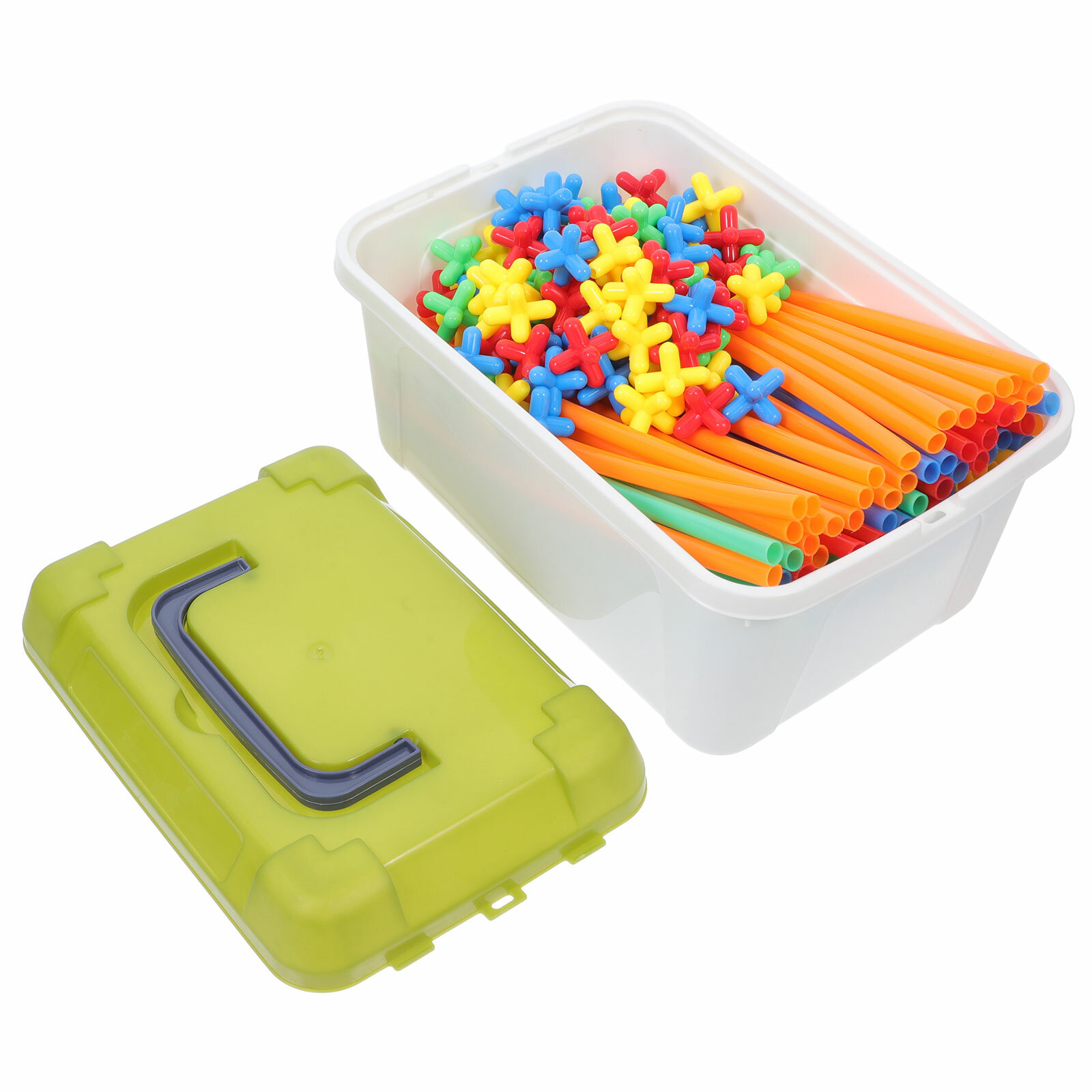 Конструктор Из Соломинок, Развивающая Игрушка, 1 Комплект, Разноцветный, Пластик, Для Семейного Времени