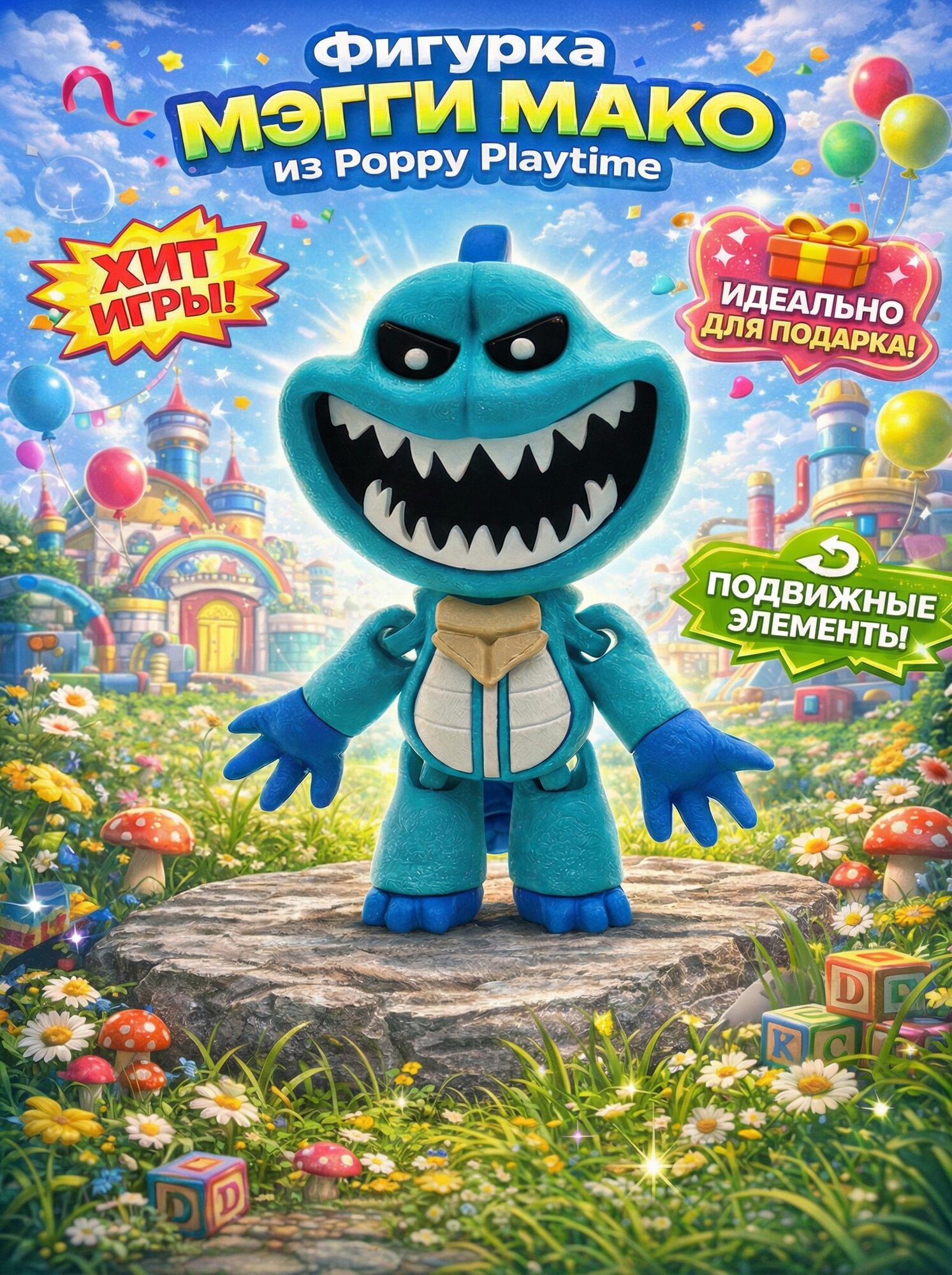 Фигурка Poppy playtime, Акула Maggie Mako, Игрушка Мэгги Мако, поппи плейтайм, коллекционная, пластиковая, для детей, фанатов и коллекционеров, универсальный подарок