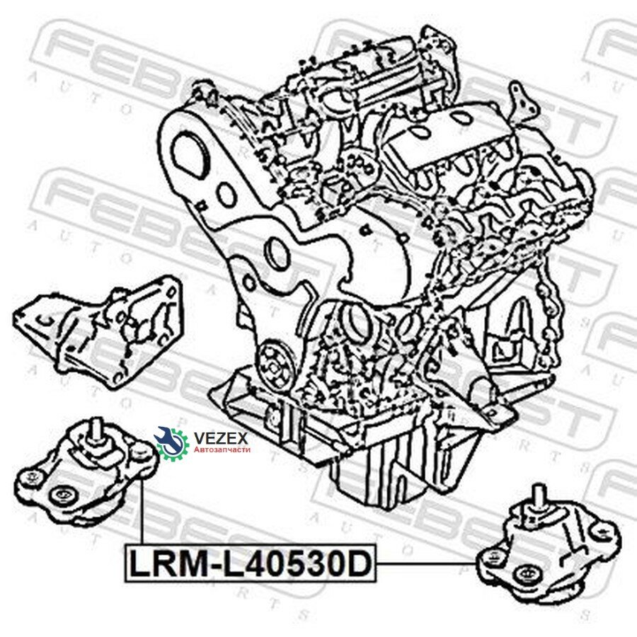 FEBEST LRML40530D подушка ДВС!\ Land Rover Range Rover Sport 13>