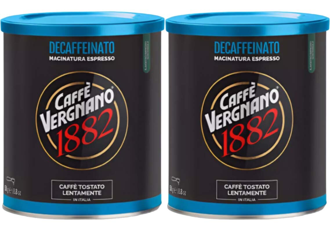 Кофе молотый без кофеина Caffe Vergnano 1882 Decaffeinato (Италия) 250 гр. х 2 шт.