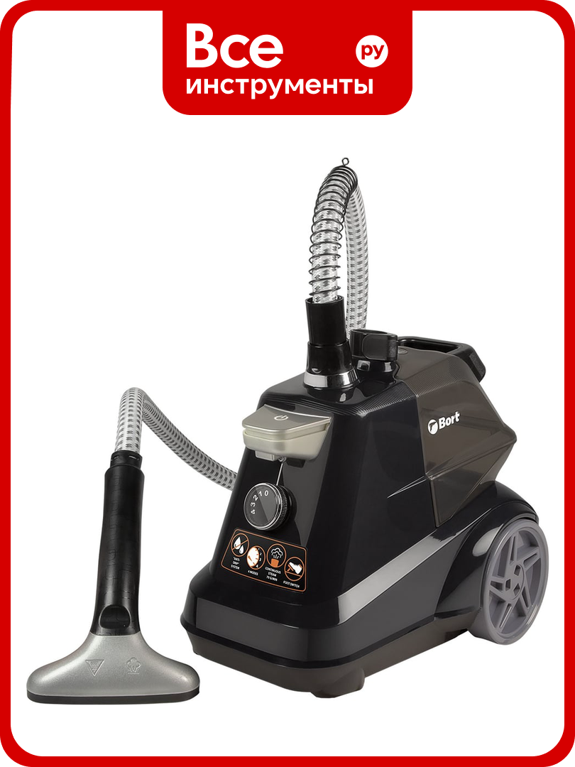 Отпариватель для одежды BORT Comfort+ Black Edition 93411294 вертикальное отпаривание, съемный паровой резервуар