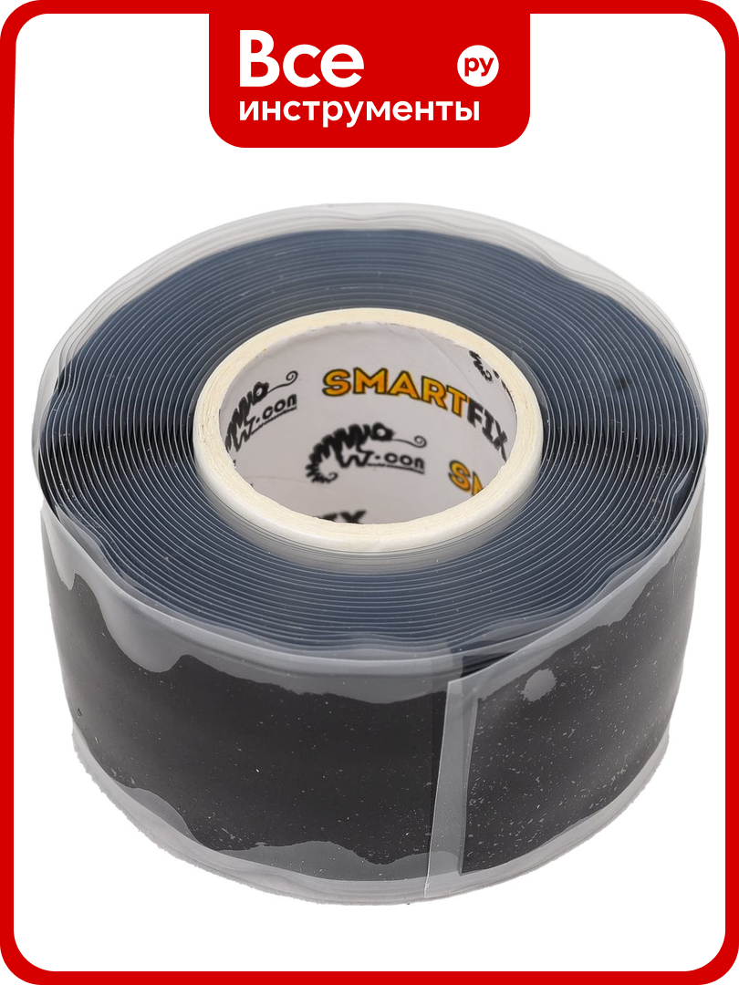 Лента силиконовая гидроизоляционная Smart Fix W-con SmartFix HYDRO 2,5*300 см, черная 120843