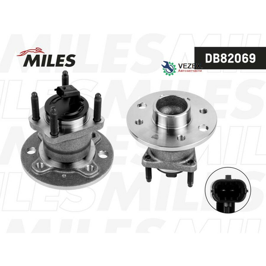 MILES DB82069 Ступица с подшипником OPEL ASTRA H 04- зад.(4 отверстия) DB82069