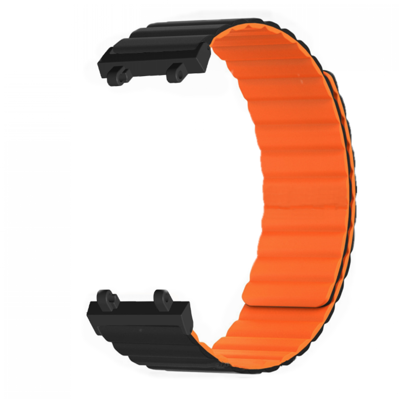 Сменный магнитный ремешок-браслет MyPads Hypo для Amazfit T-Rex 2 и T-Rex Ultra, силикон, оранжевый