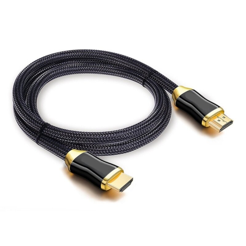 Позолоченный кабель для синхронизации аудио и видео высокой четкости HDMI с частотой 4k60 Гц, черный-1,5 м