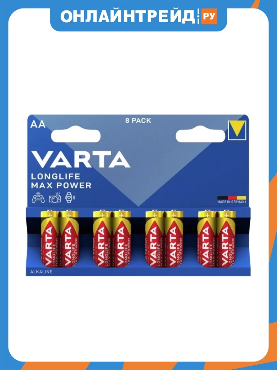 Элемент питания Varta Max Power LR6 AA бл 8