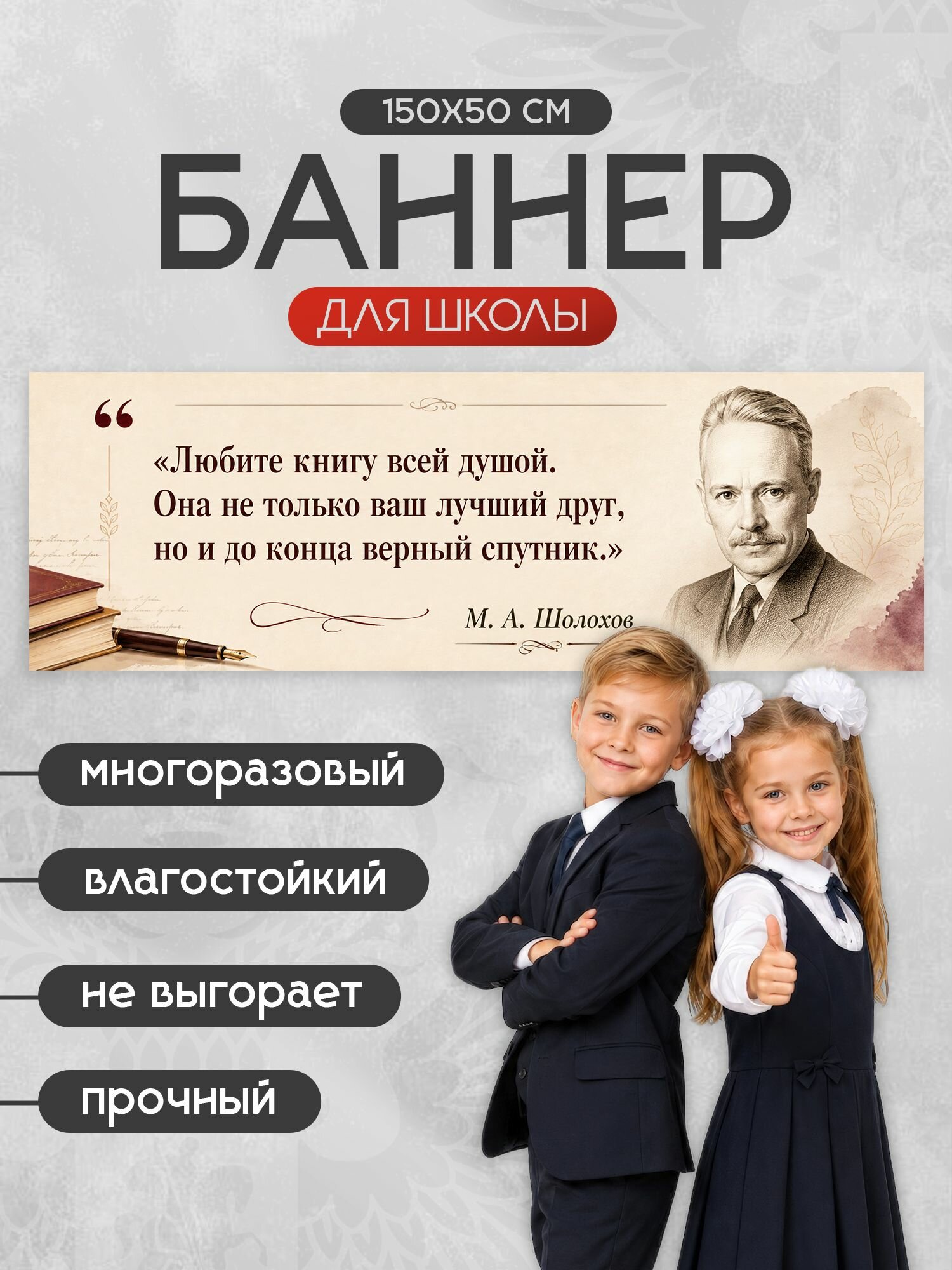 Плакат для школы баннер писатели и поэты