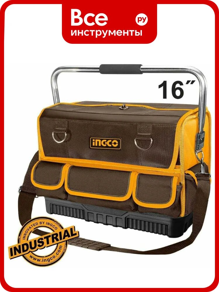 Сумка для инструментов INGCO 42х24х33см, 20Кг, Полиэстер, жесткое дно HTBGL05