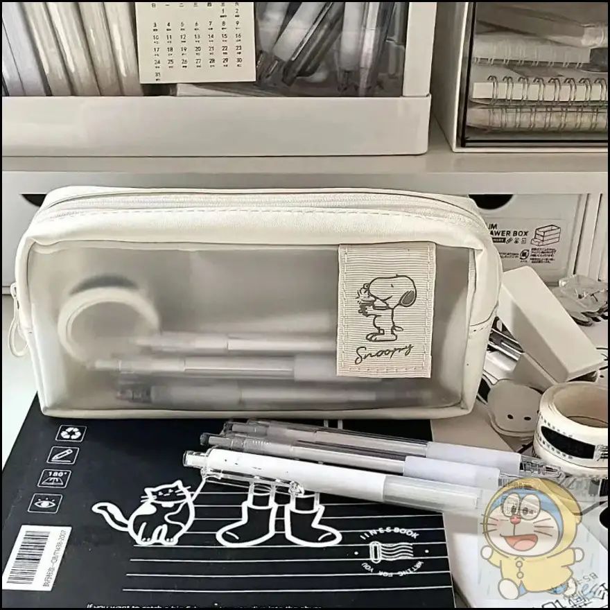 Пенал Snoopy снупи открытый белый, принт Аниме, для взрослых, практичный органайзер для канцелярии — фото 1