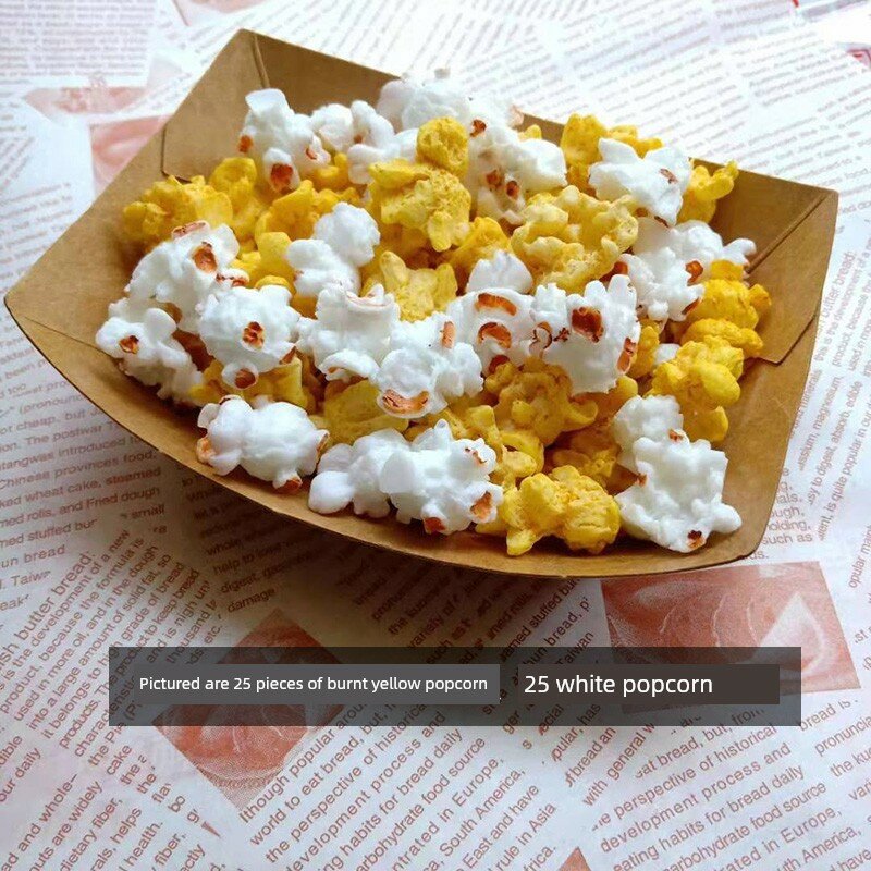 Резиновая модель карамельного и белого попкорна, по 25 штук каждая для телефона и фотосъемки, подделка еды для декора