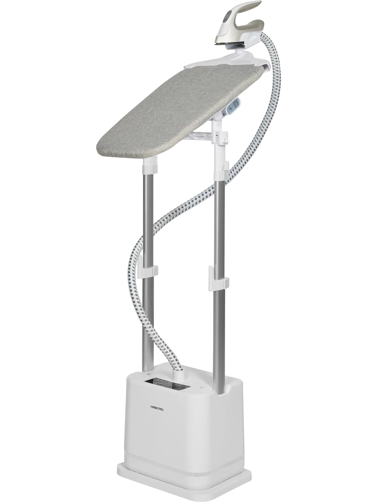 Вертикальный отпариватель HIBERG GS 6000 W, 1800 Вт, белый, с гладильной доской