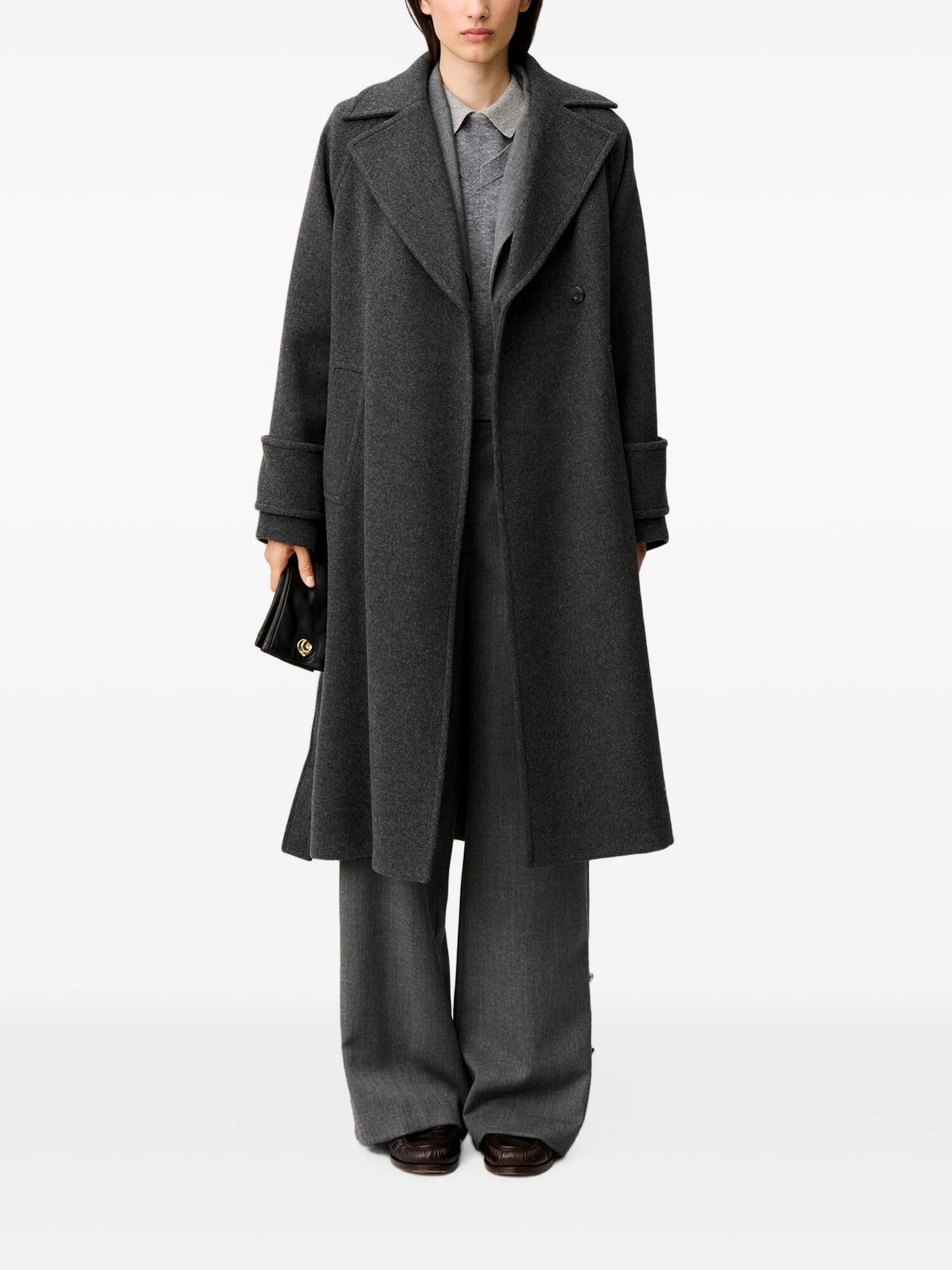 Пальто CLAUDIE PIERLOT Mid-length wool-blend coat, размер 42, grey — фото 1