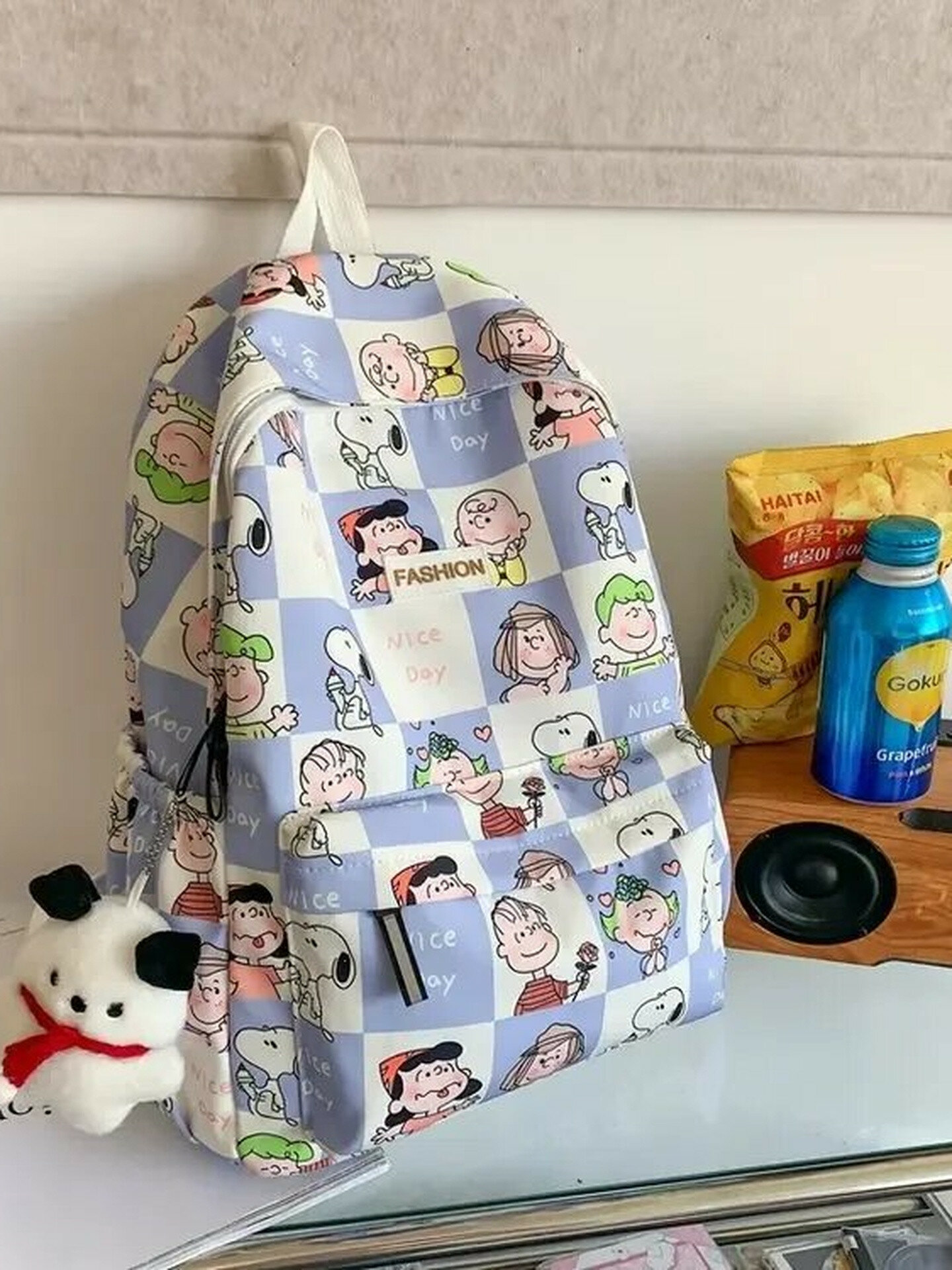 Рюкзак, Рюкзак Snoopy для девочек и студентов, модная нейлоновая дорожная сумка для хранения и покупок с милым мультяшны