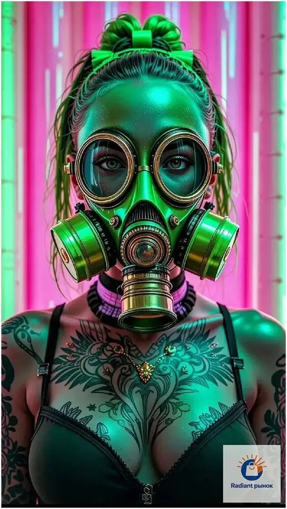 Декоративная табличка <Киберпанк-воин> 20 30 см