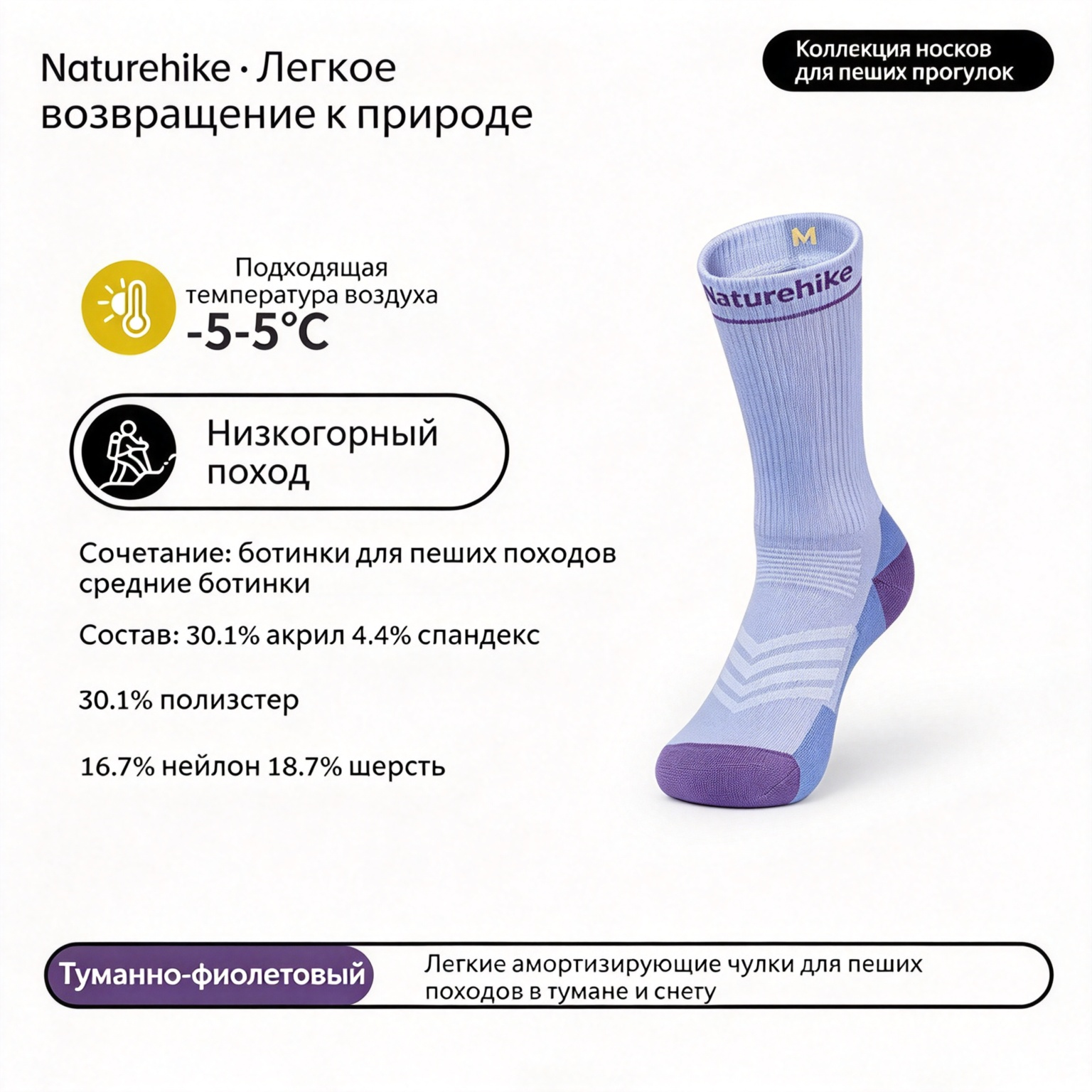 Носки спортивные Naturehike носки