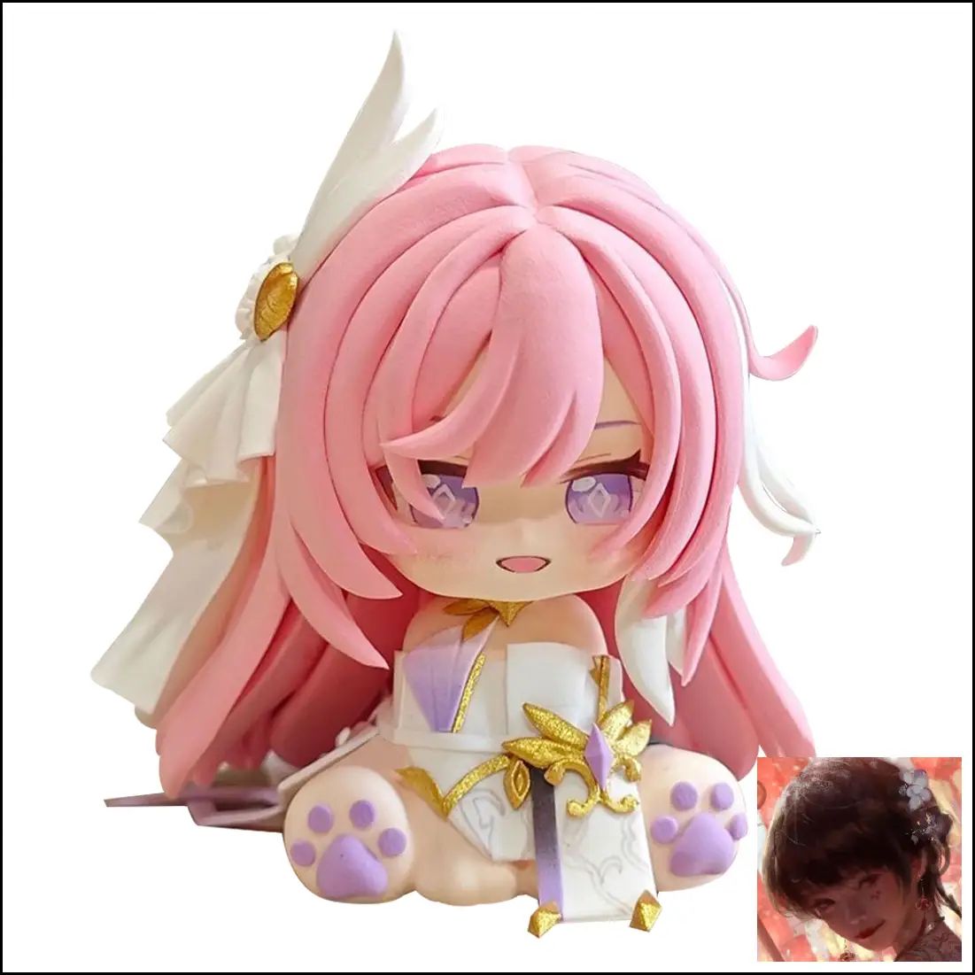Фигурка Хонкай Импакт, Элизия Myethos / Honkai Impact 3rd Elysia figure; cute Q version loli girl action figure (8см), игрушки, Настольные украшения
